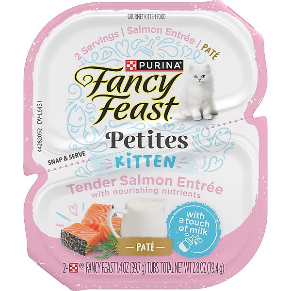 FANCY FEAST Petites Variety Pack Tender Pate Gourmet Wet Kitten Food, 2 ...