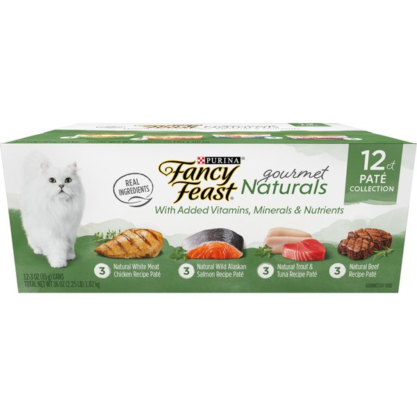 FANCY FEAST Gourmet Naturals Pate Variety Pack Canned Cat Food, 3-oz ...