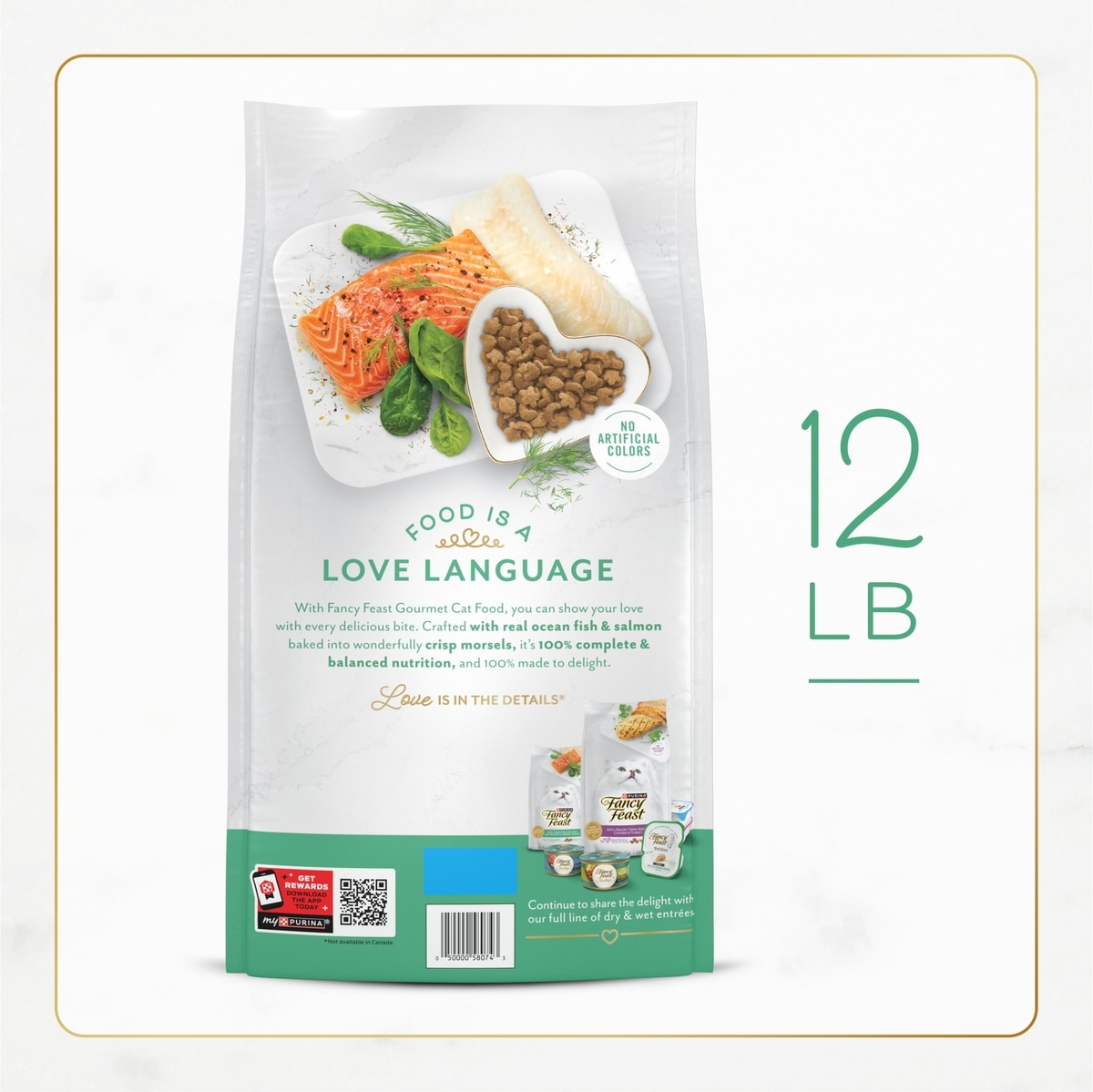 FANCY FEAST Gourmet Ocean Fish & Salmon & Accents of Garden Greens Dry ...