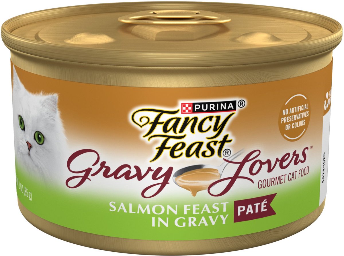 FANCY FEAST Gravy Lovers Salmon Feast Pate Wet Cat Food, 3-oz can, case ...