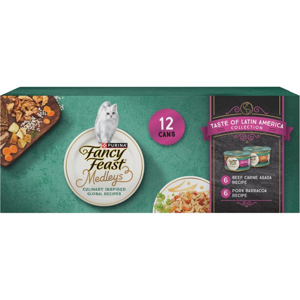 FANCY FEAST Medleys Latin America Variety Pack Chunks in Gravy Wet Cat ...