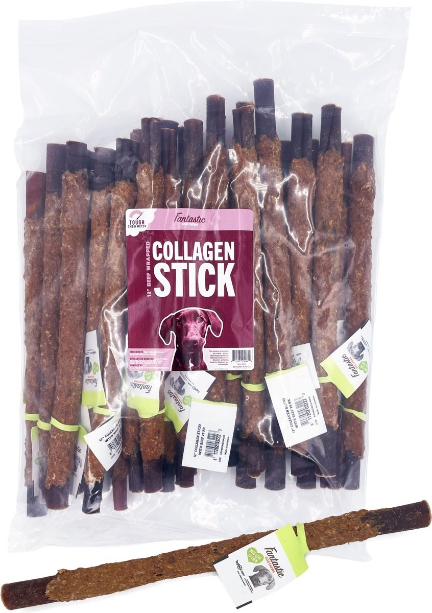 FANTASTIC DOG CHEWS 12-inch Collagen Stick with Beef Dog Chew, 1 count ...