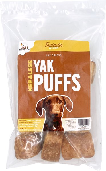 FANTASTIC DOG CHEWS Yak Cheese Puffs Dog Treats, 4-oz bag - Chewy.com