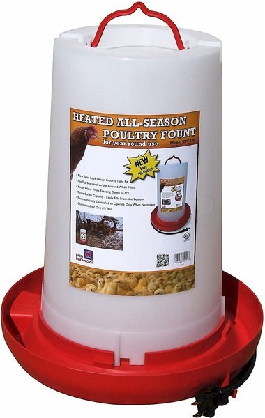 FARM INNOVATORS Heated All-Season Poultry Fount, 3-gal, 2 count - Chewy.com