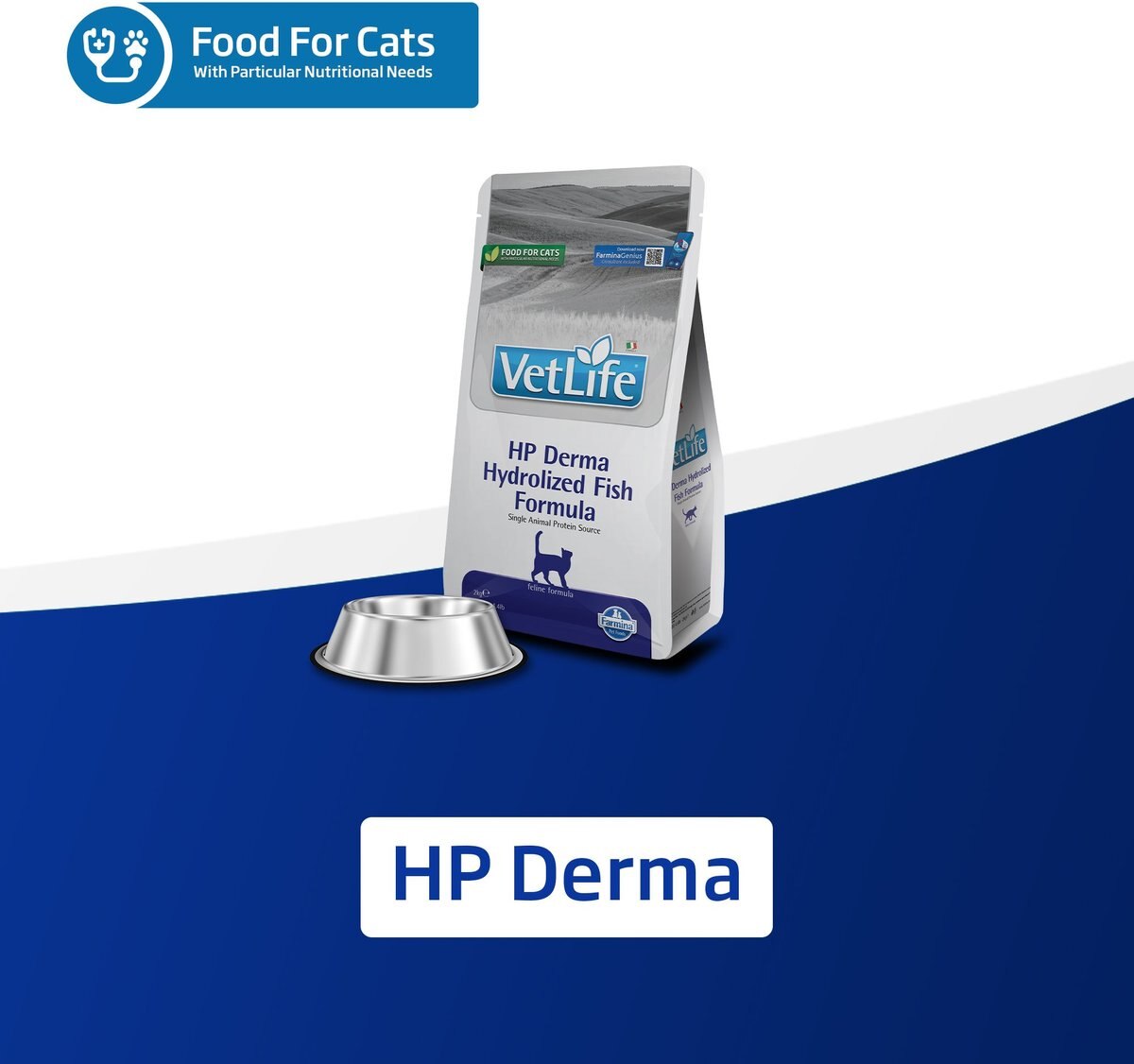 FARMINA VET LIFE Hydrolyzed Protein Derma Feline Dry Cat Food, 4.4-lb ...