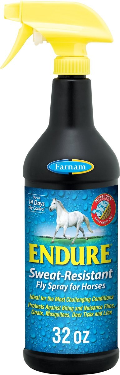 FARNAM Endure Sweat Resistant Horse Fly Spray, 32-fl oz bottle - Chewy.com