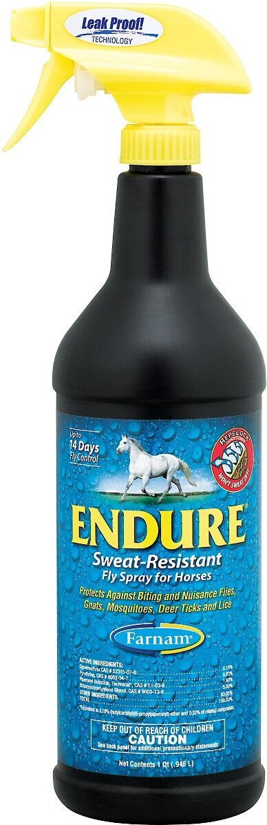 FARNAM Endure Sweat Resistant Horse Fly Spray, 32-fl oz bottle - Chewy.com