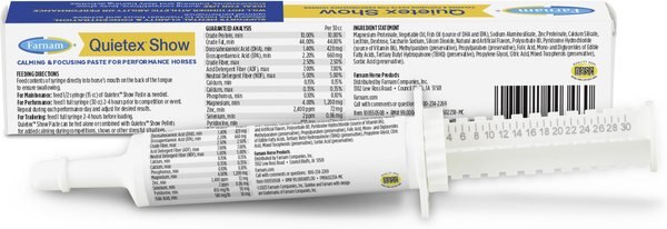 FARNAM Quietex Show Calming & Focusing Paste Horse Supplement, 30 cc ...