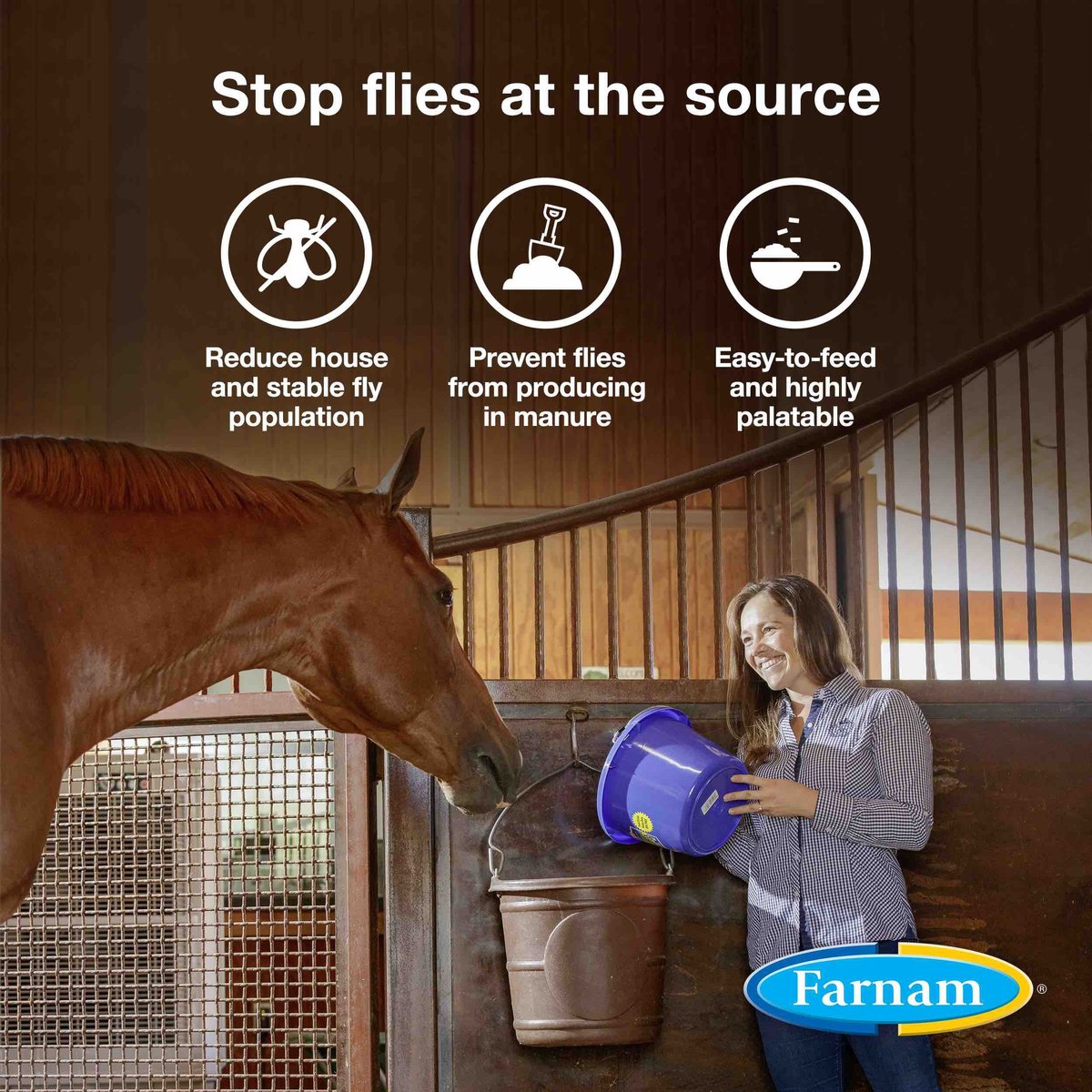 FARNAM SimpliFly Feed-Thru Fly Control Pellets Horse Supplement, 10-lb ...