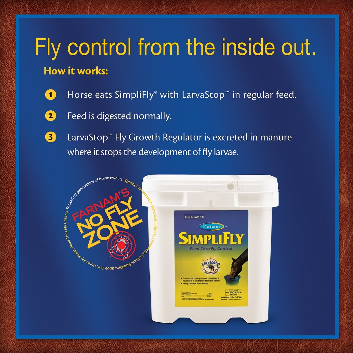 FARNAM SimpliFly Feed-Thru Fly Control Pellets Horse Supplement, 50-lb ...