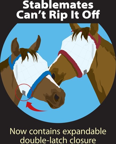 FARNAM SuperMask II Horse Fly Mask with Covered Ears, White, X-Large ...