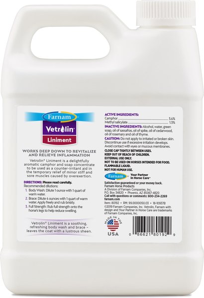 FARNAM Vetrolin Sore Muscle & Joint Pain Relief Horse Liniment ...