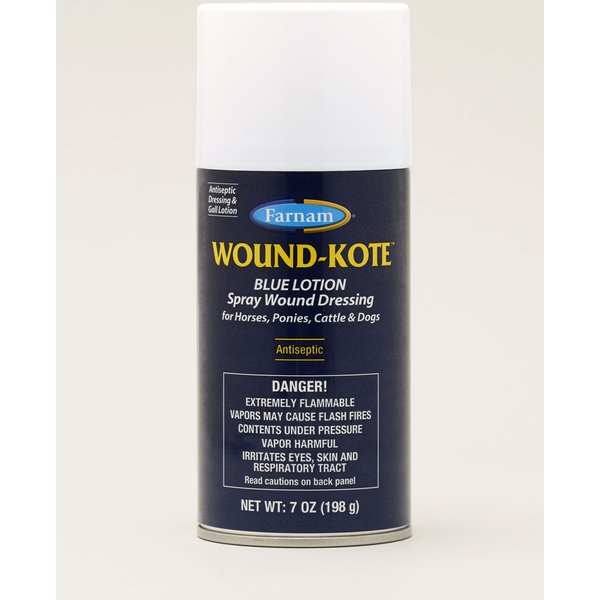 FARNAM Wound-Kote Blue Dressing Lotion Spray for Horses & Dogs, 7-fl oz ...