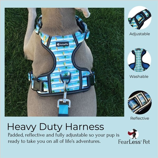 FEARLESS PET Heavy Duty Padded Adjustable No Pull No Escape Dog Harness ...
