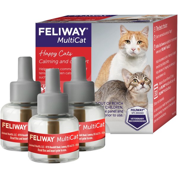 FELIWAY MultiCat Calming Diffuser Refill for Cats, 30 day, 3 count ...