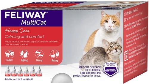 FELIWAY MultiCat Calming Diffuser Refill for Cats, 30 day, 6 count ...