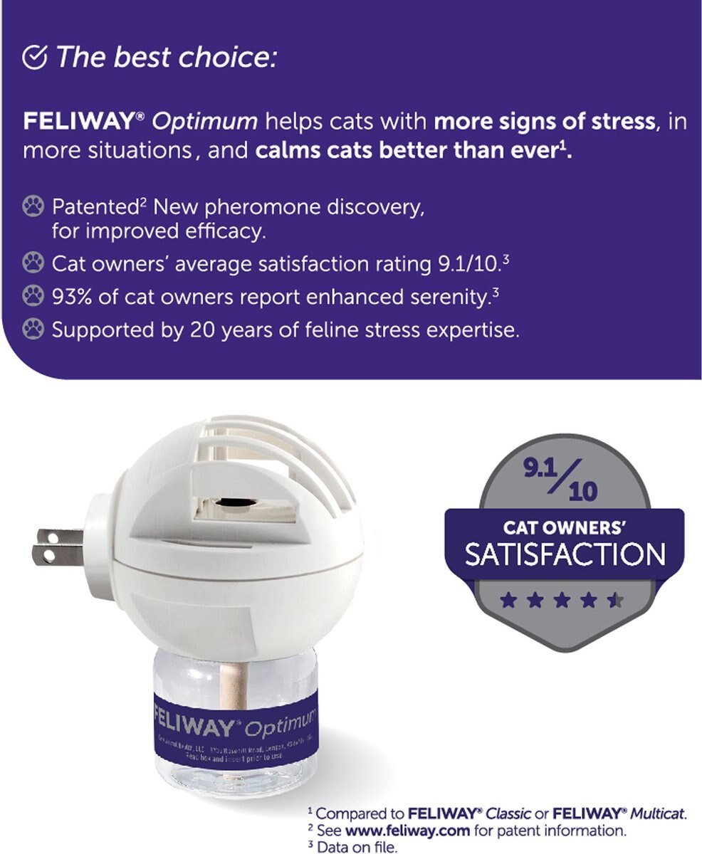 FELIWAY Optimum Enhanced Calming 30 Day Diffuser for Cats - Chewy.com