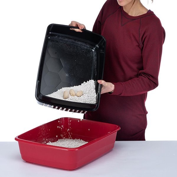 FERPLAST Ariel Plus Litter Box with Litter Guard, Red - Chewy.com