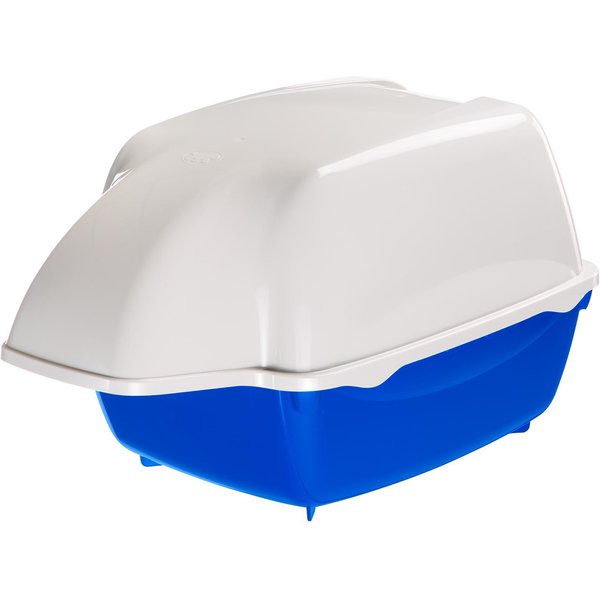 FERPLAST Cosmic Outdoor Hooded Cat Litter Box, Blue - Chewy.com
