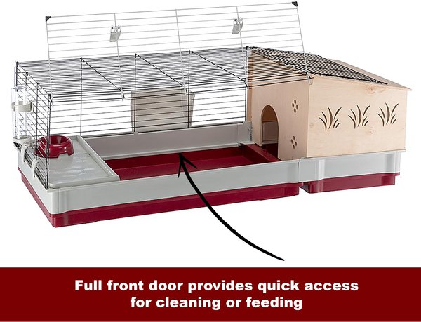 FERPLAST Krolik 140 Rabbit Cage & Wood Hutch - Chewy.com