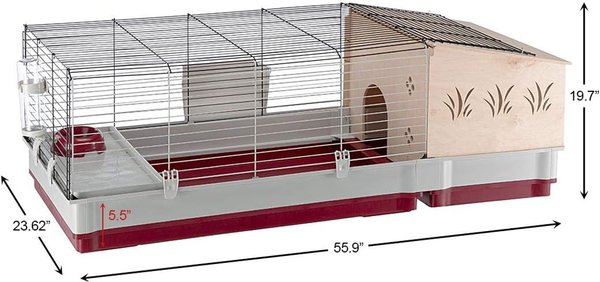 FERPLAST Krolik 140 Rabbit Cage & Wood Hutch - Chewy.com