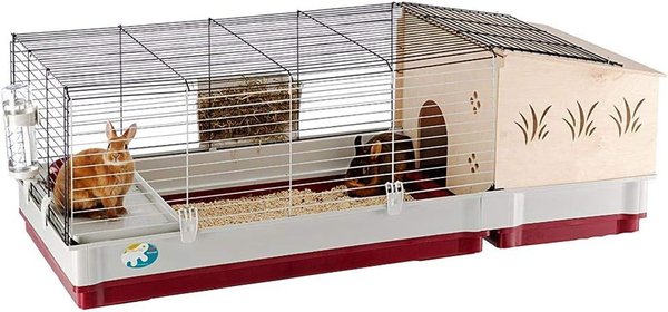 FERPLAST Krolik 140 Rabbit Cage & Wood Hutch - Chewy.com