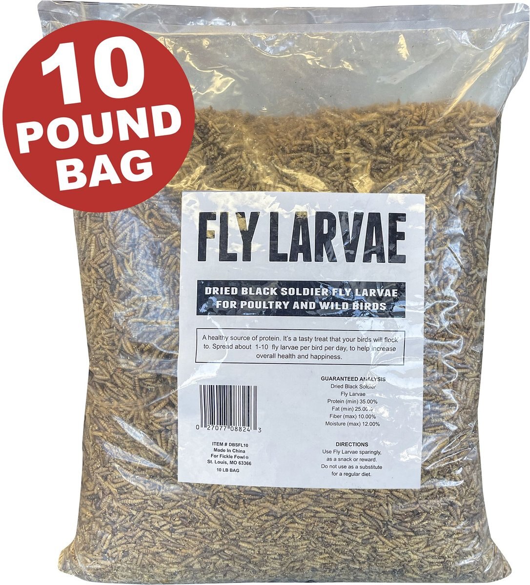 FICKLE FOWL Bag Fly Larvae Farm Treat, 10-lb bag - Chewy.com