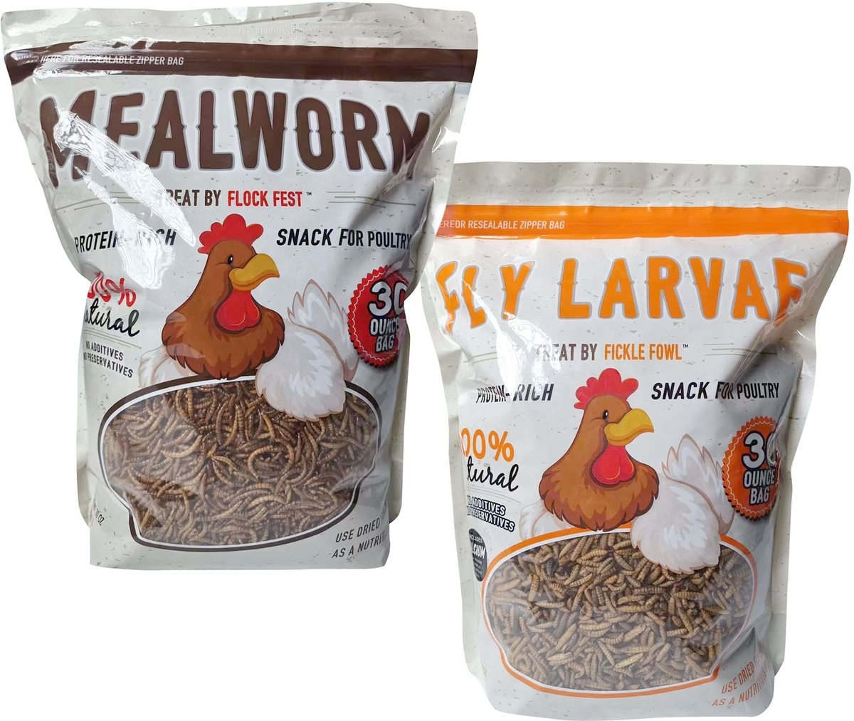 Discontinued - FICKLE FOWL High-Protein Soldier Fly Larvae & Mealworms ...