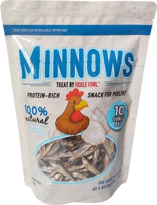 FICKLE FOWL Whole-Dried Healthy High-Protein Minnows Adult Poultry ...