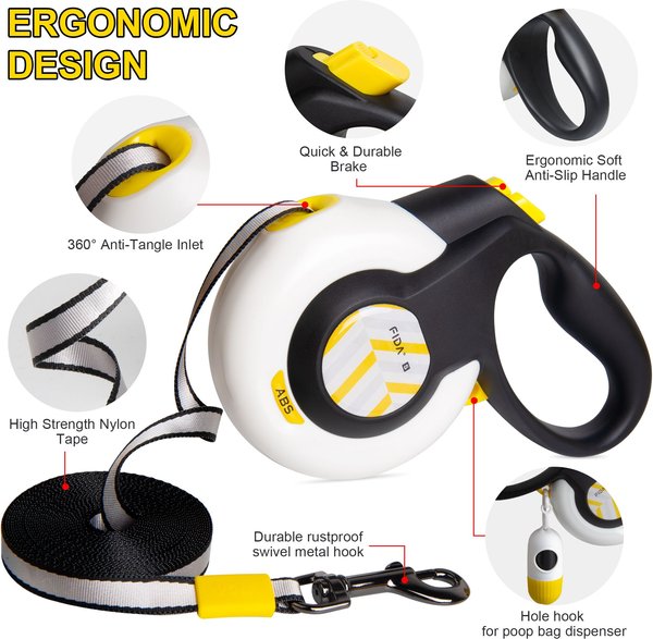 FIDA Autobrake Retractable Dog Leash, Medium - Chewy.com