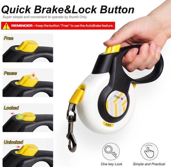 FIDA Autobrake Retractable Dog Leash, Medium - Chewy.com