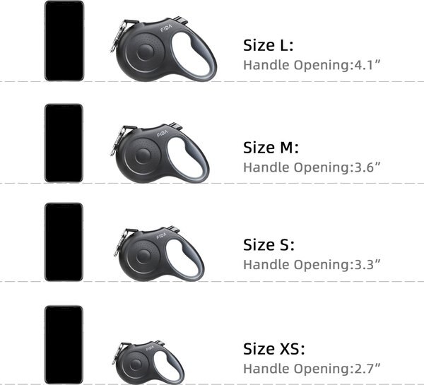 FIDA JFA Retractable Dog Leash, Black, Small: 16-ft long - Chewy.com