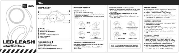 FIDA LED Lighted Retractable Dog Leash, 16-ft long, 7/16-in wide, White ...
