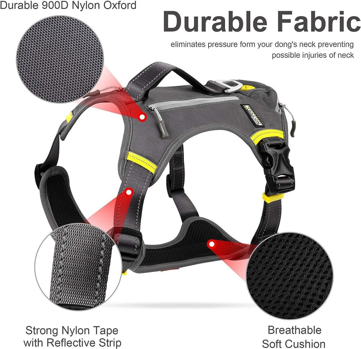 FIDA No Pull Dog Harness, Black, X-Large: 29.1 to 40.9-in chest - Chewy.com