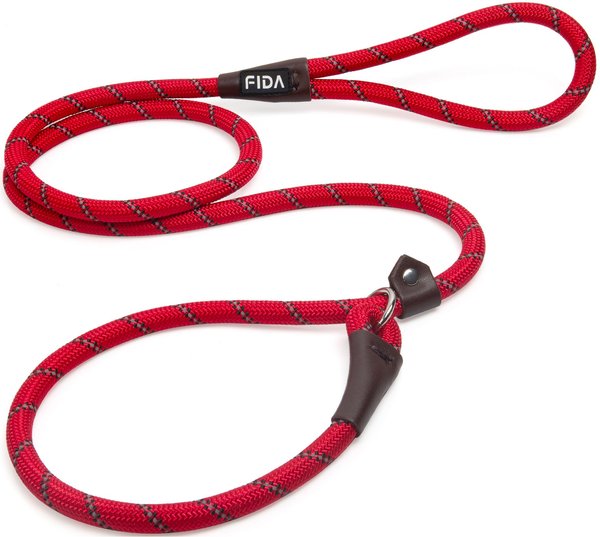 FIDA Rope Slip Training Dog Leash, 6-ft long, 1/2-in wide, Red - Chewy.com