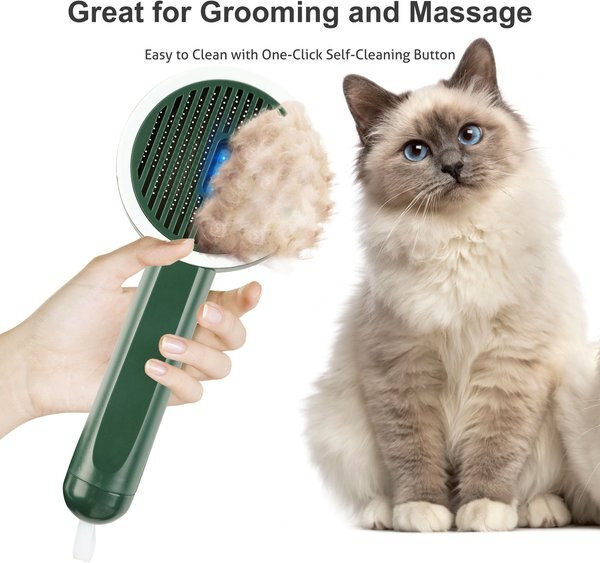 FIDO FAVE Self-Cleaning UV Sterilization Cat Slicker Brush, Green ...