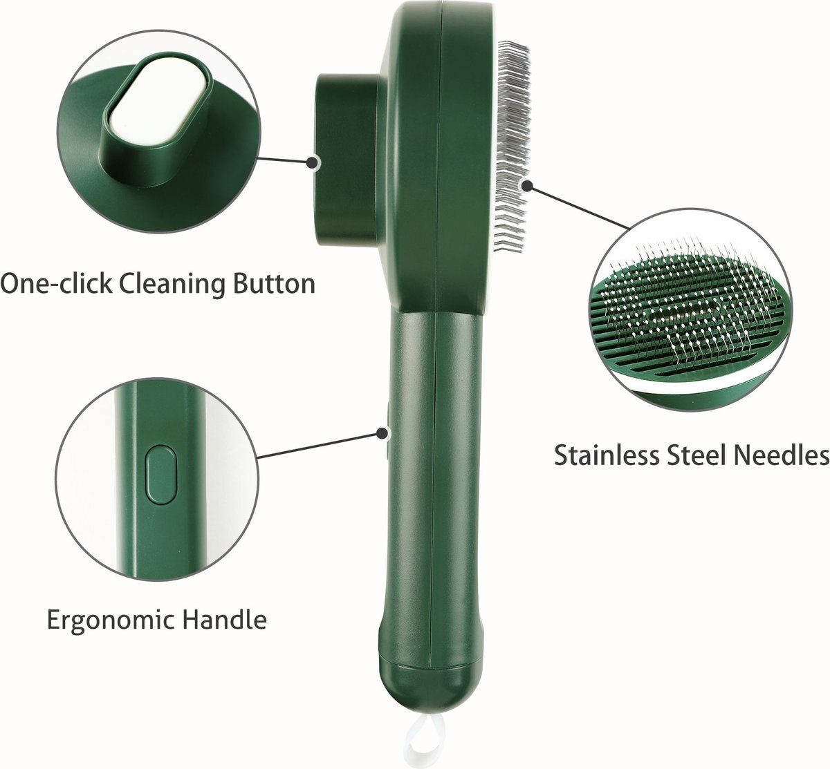FIDO FAVE Self-Cleaning UV Sterilization Cat Slicker Brush, Green ...