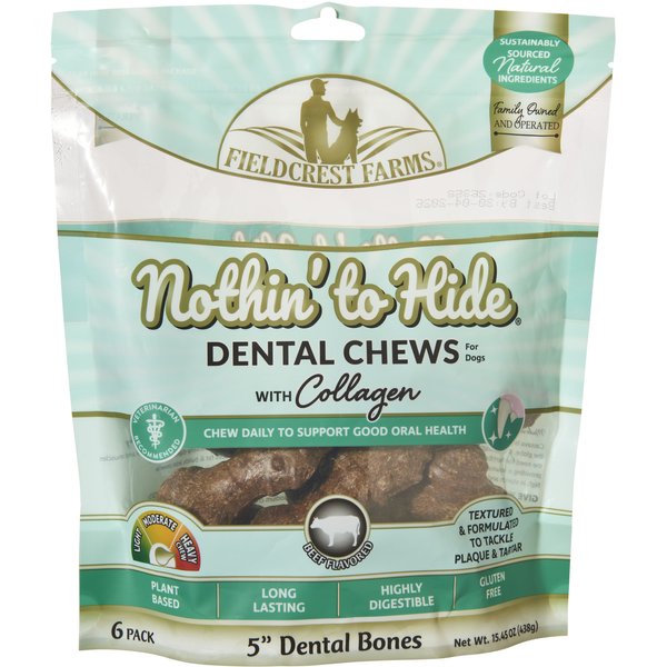 FIELDCREST FARMS Nothin' to Hide Dental Wave Beef 5-in Dog Chews, 1 ...