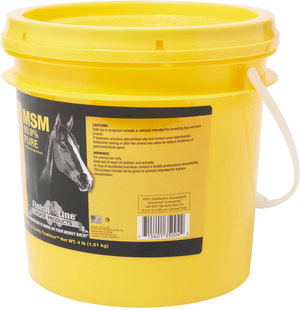 FINISH LINE MSM Joint Support Powder Horse Supplement, 4-lb tub - Chewy.com