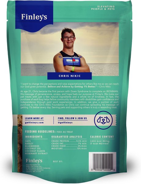 FINLEY'S Wheat-Free Blueberry & Coconut Crunchy Biscuit Dog Treats, 12 ...