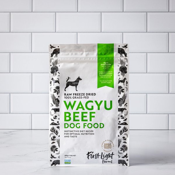 FIRST LIGHT FARMS Wagyu Beef 100% Grass Fed Raw Freeze-Dried Dog Food ...