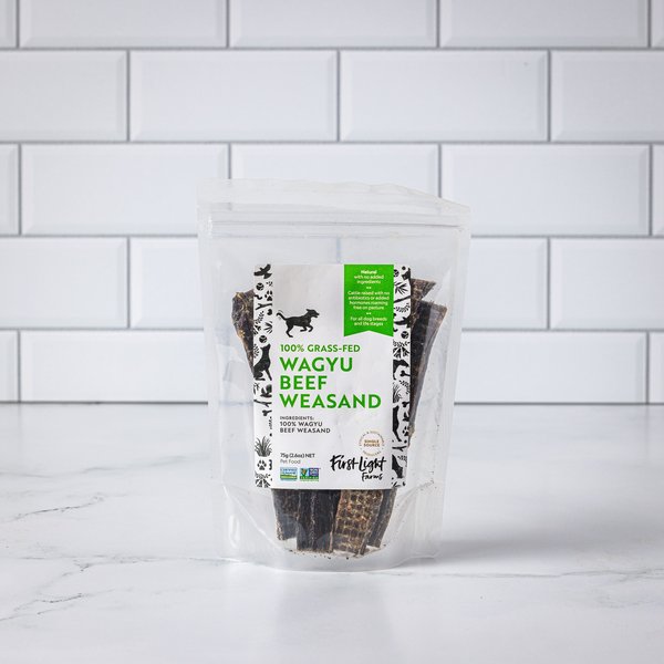 FIRST LIGHT FARMS Wagyu Beef Weasand 100% Grass Fed Bully Sticks Dog ...