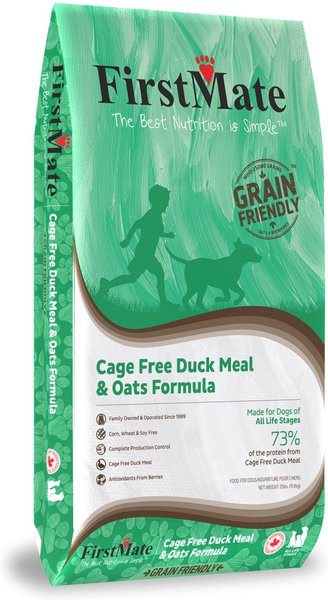 FIRSTMATE Grain Friendly Cage Free Duck Meal & Oats Formula Dry Dog ...