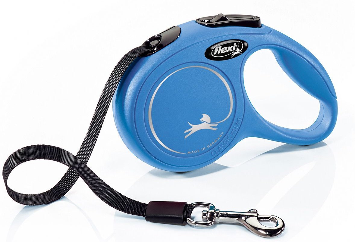 FLEXI Classic Nylon Tape Retractable Dog Leash, Blue, X-Small: 10-ft ...