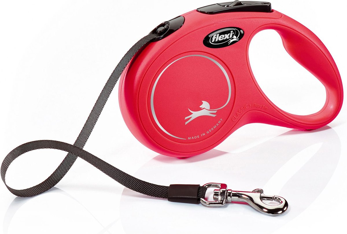 FLEXI Classic Nylon Tape Retractable Dog Leash, Red, Small: 16-ft long ...