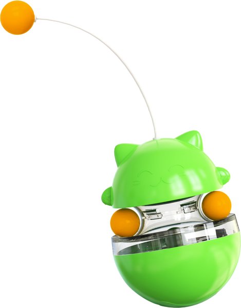 FLIPO Tabby Tumbler Balancing Treat-Dispensing Cat Toy, Green - Chewy.com