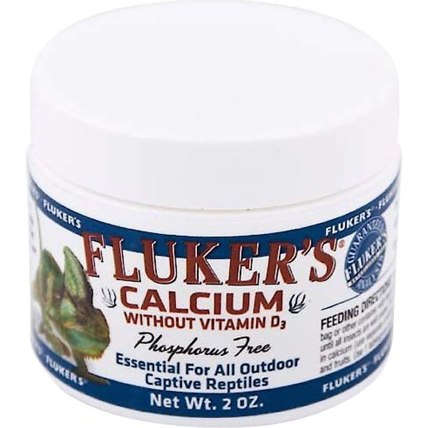 FLUKER'S Calcium without Vitamin D3 Outdoor Reptile Supplement, 2-oz ...