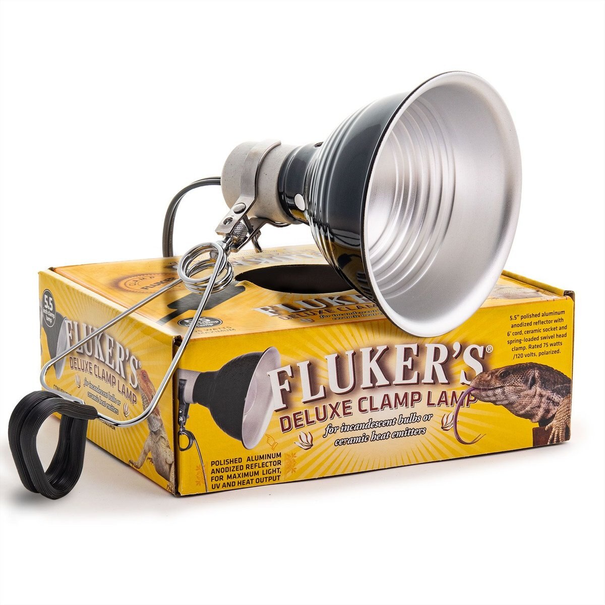 FLUKER'S Ceramic Clamp Lamp, 5.5-in - Chewy.com