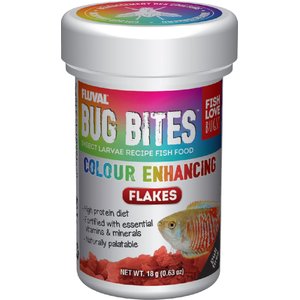 FLUVAL Bug Bites Color Enhancer Tropical Freshwater Formula Flakes Fish ...