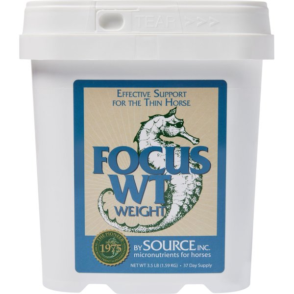 FOCUS BY SOURCE INC. WT Weight Gain Powder Horse Supplement, 3.5-lb tub ...